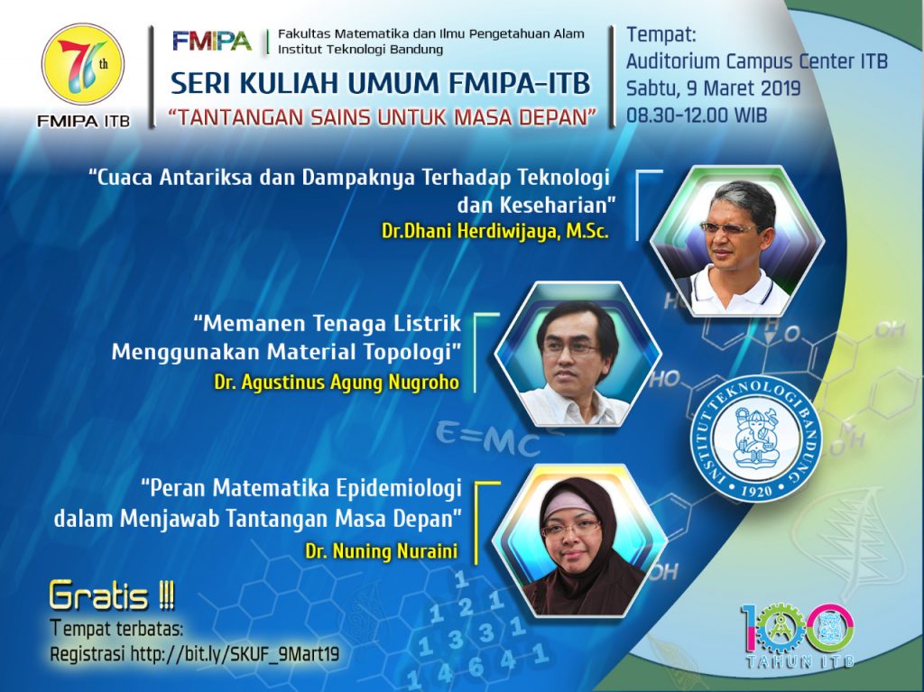 Seri Kuliah Umum FMIPA 9 Maret 2019 – FMIPA ITB