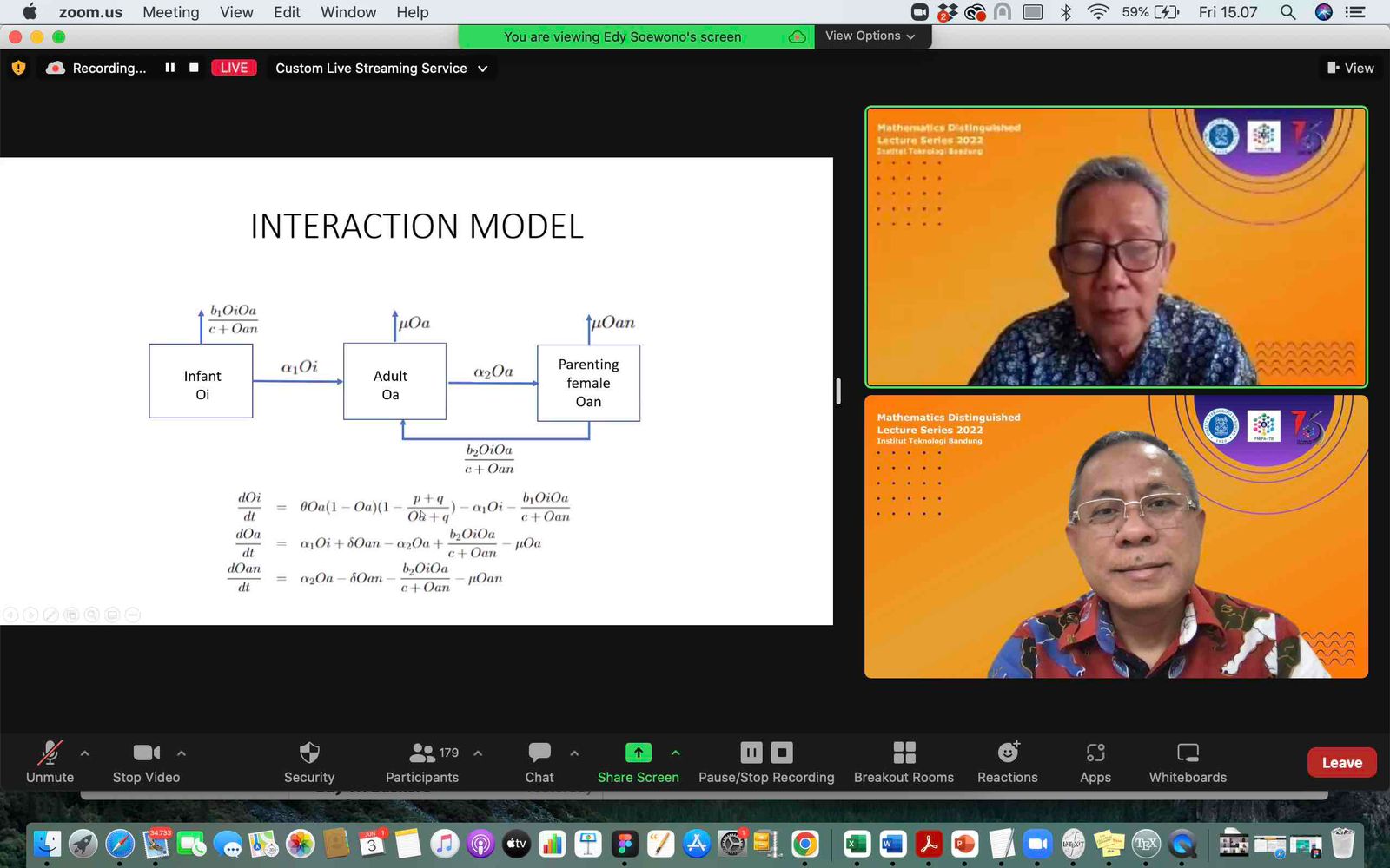 Prof. Edy Soewono memberikan kuliah di ITB Mathematics Distinguished ...
