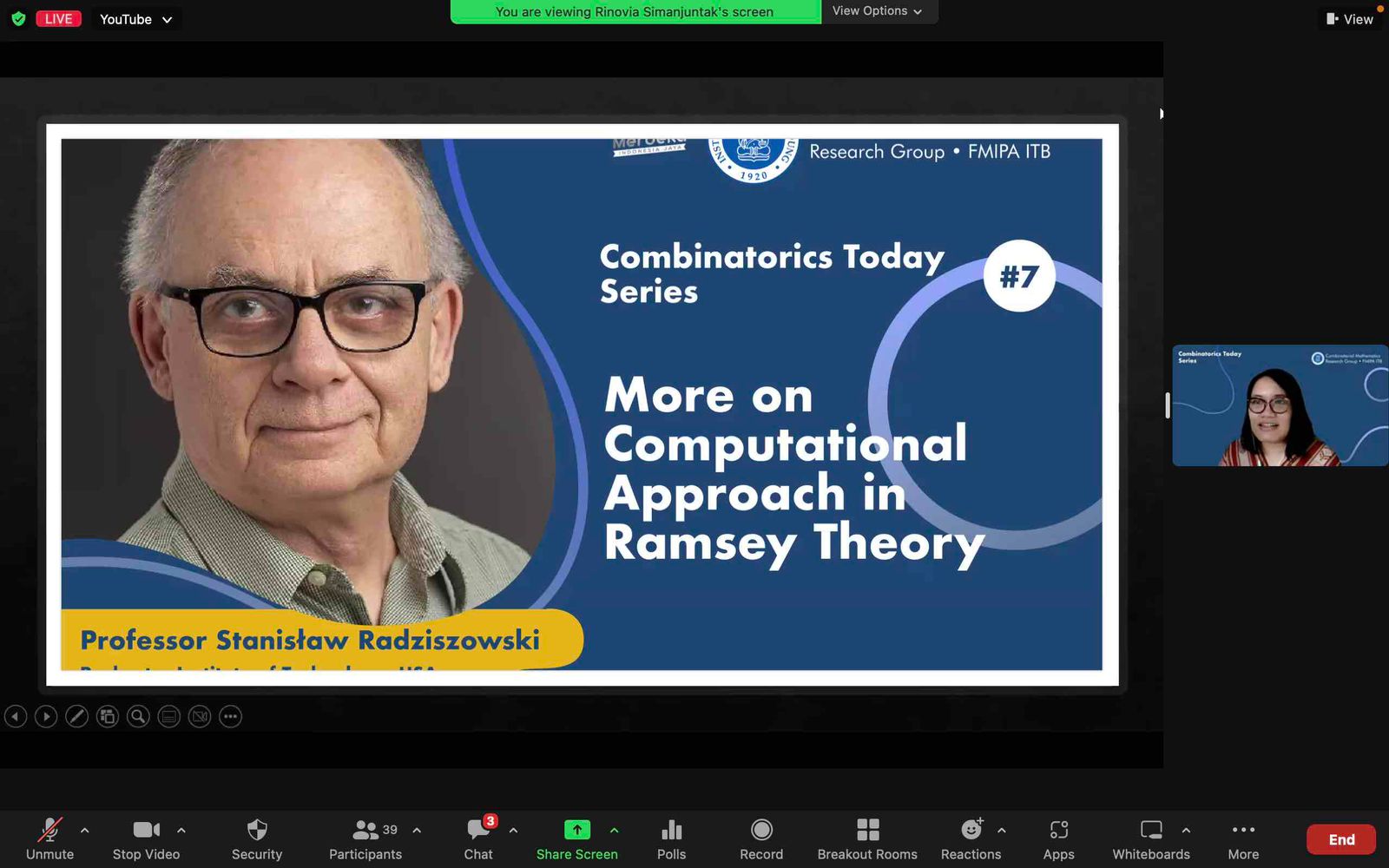 COMBINATORICS TODAY SERIES AUGUST 25TH, 2022 – FMIPA ITB