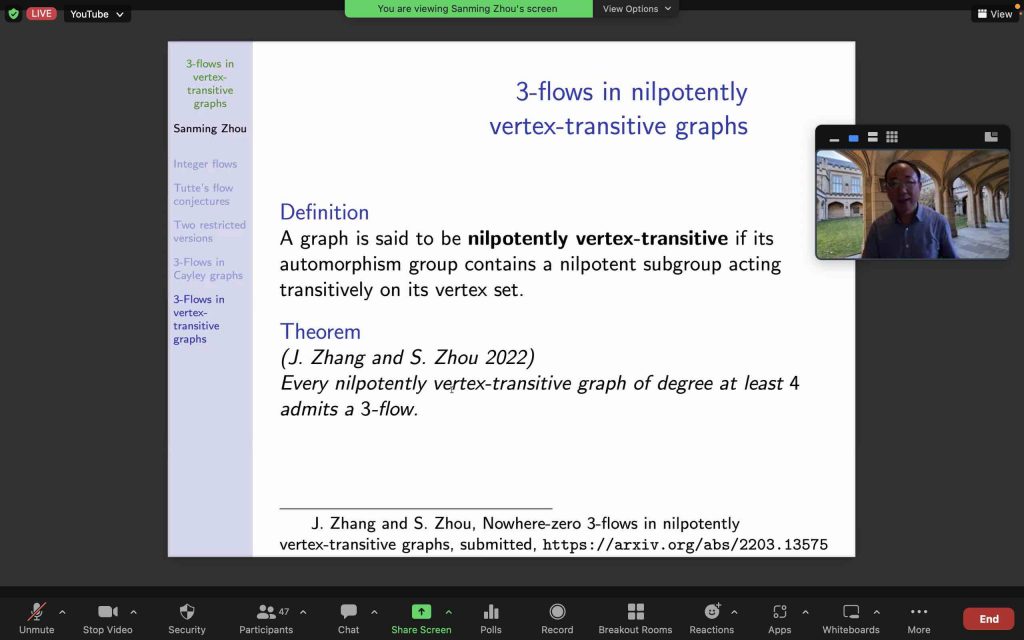 Seri Webinar Combinatorics Today Series 2023: Prof. Sanming Zhou dari Universitas Melbourne ...