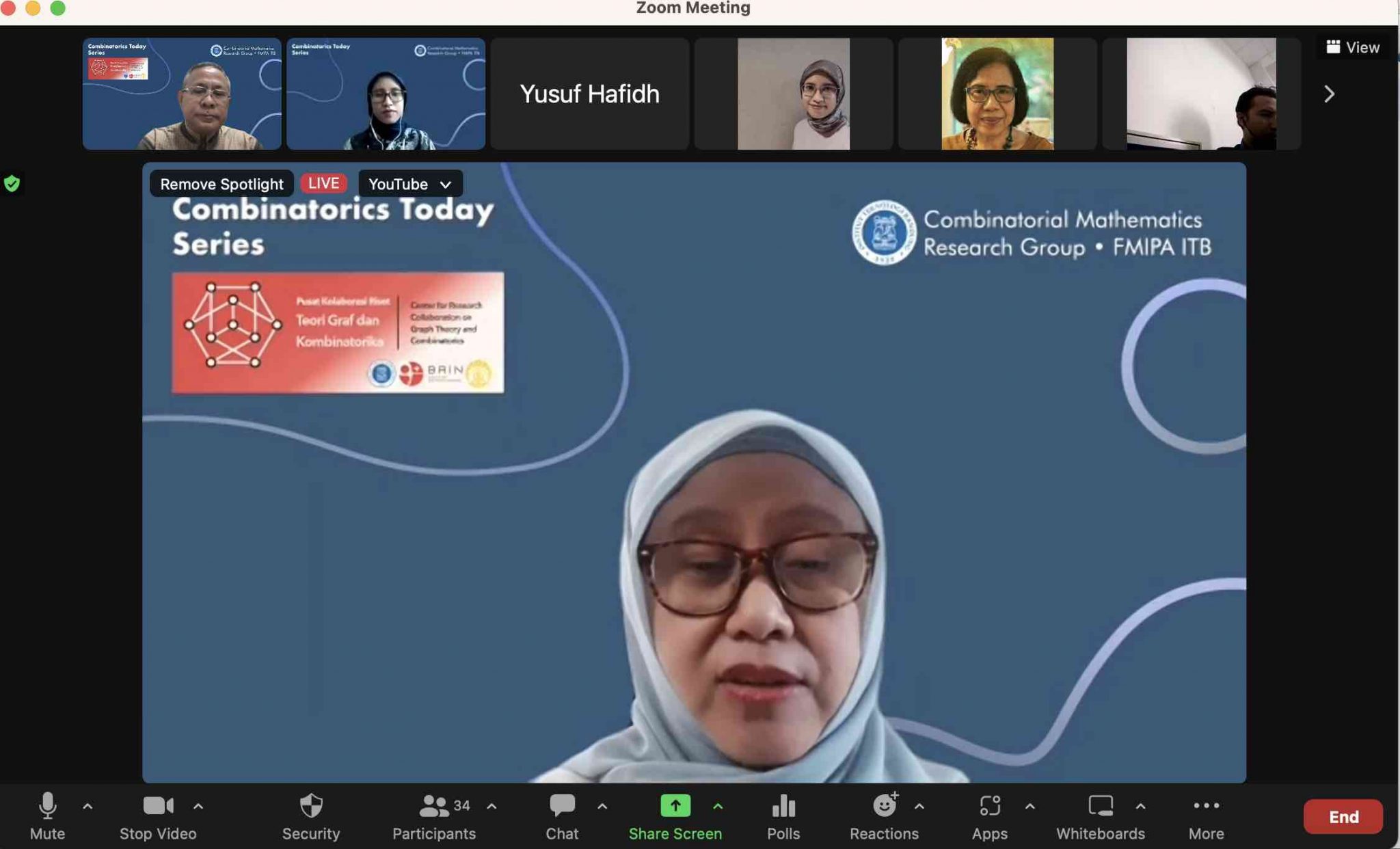 Seri Webinar Combinatorics Today Series 2023: Hilda Assiyatun, Ph.D dari ITB – FMIPA ITB