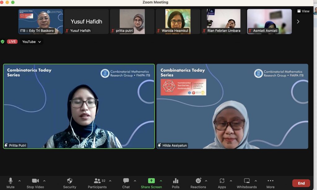 Seri Webinar Combinatorics Today Series 2023: Hilda Assiyatun, Ph.D dari ITB – FMIPA ITB