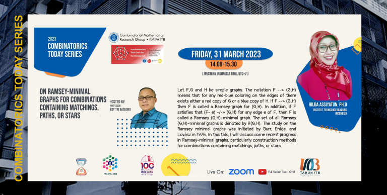 Seri Webinar Combinatorics Today Series 2023: Hilda Assiyatun, Ph.D dari ITB – FMIPA ITB