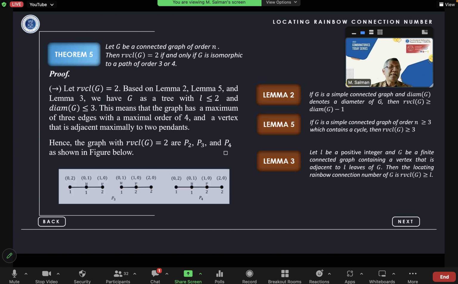 Prof. M. Salman memberikan kuliah umum pada Combinatorics Today Series FMIPA ITB, 18 Agustus ...