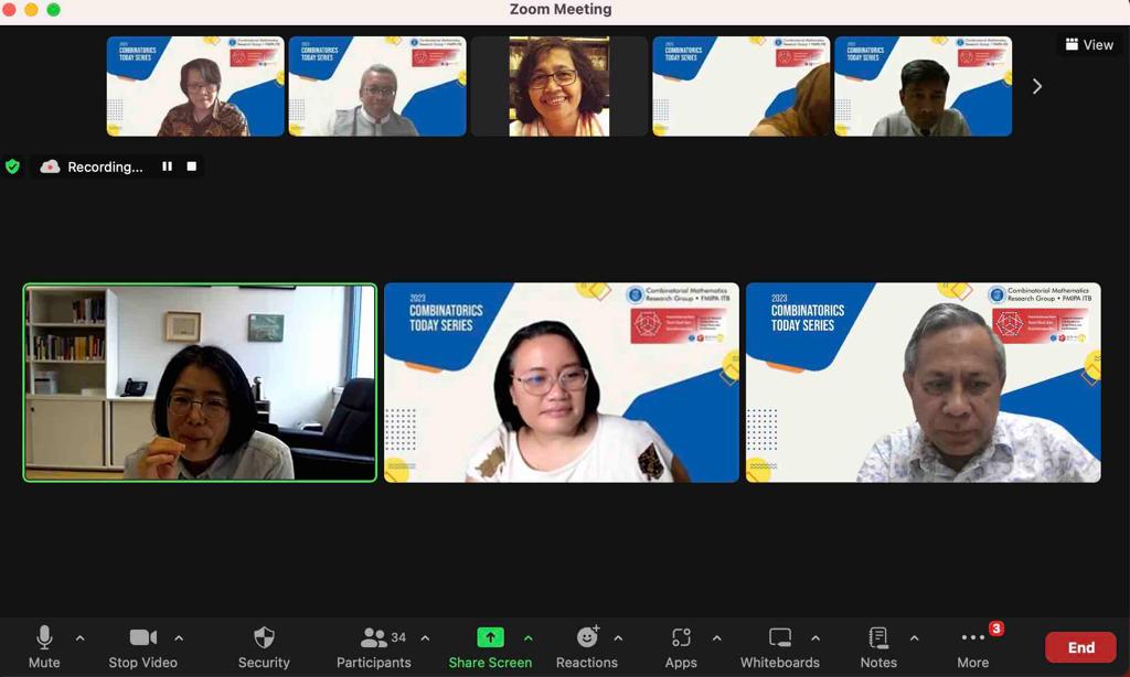 Prof Mihyun Kang memberi kuliah pada Combinatorics Today Series 20 Oktober 2023 – FMIPA ITB