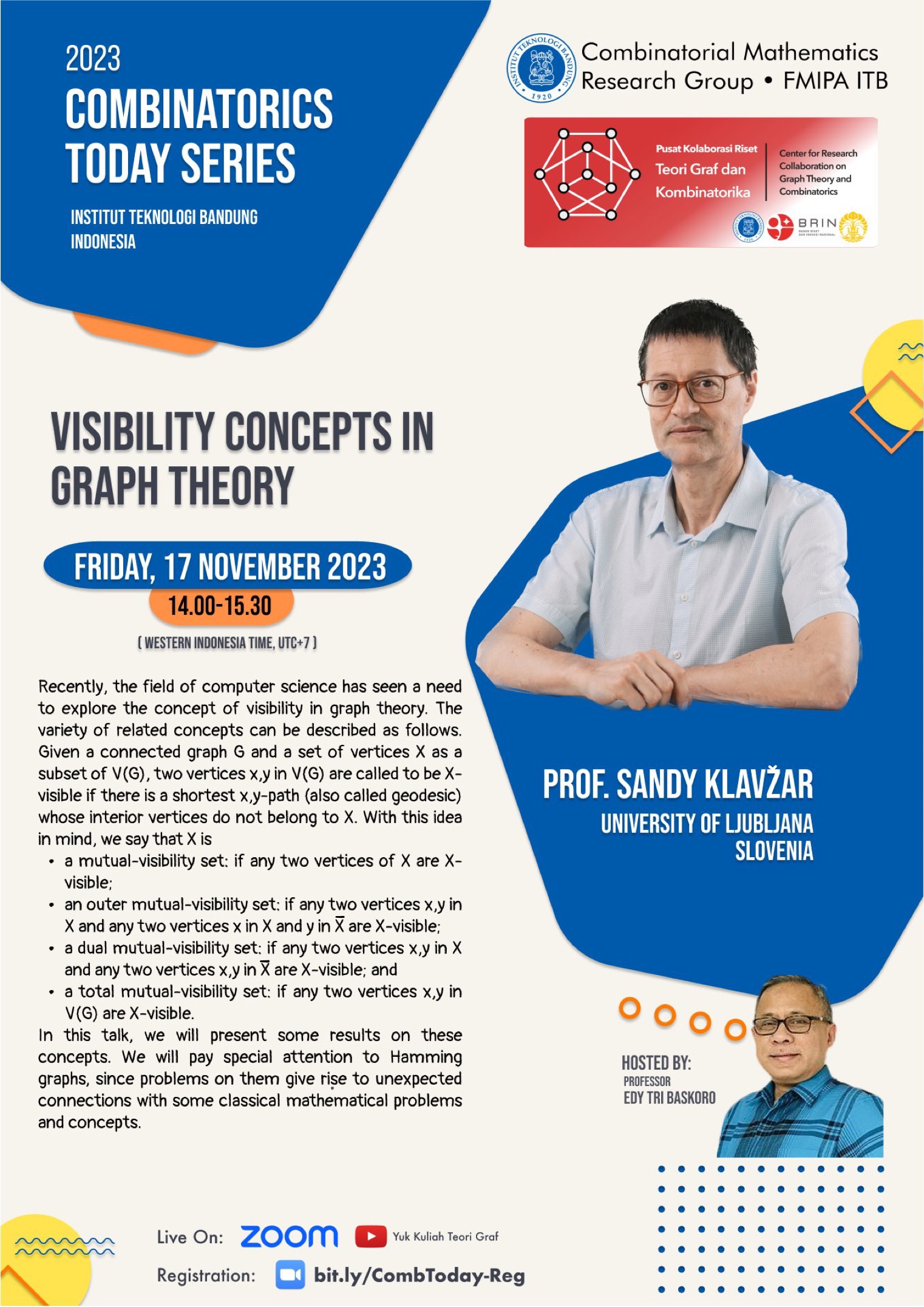 Prof. Sandi Klavzar bicara tentang konsep visibility pada Teori graf di CTS FMIPA ITB – FMIPA ITB