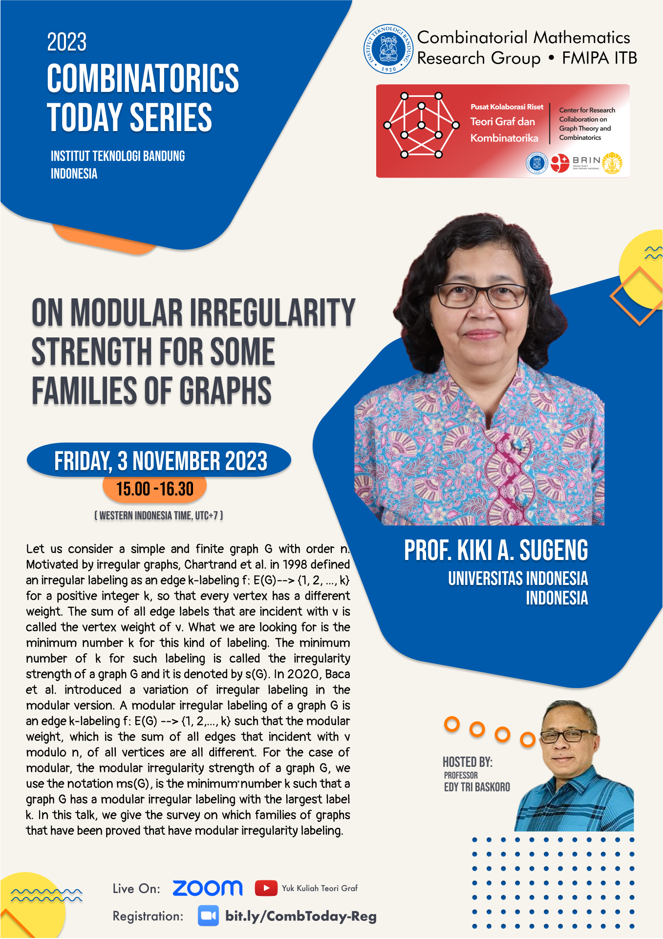 Prof. Kiki A. Sugeng (UI) memberikan Kuliah Tamu di CTS FMIPA ITB ...