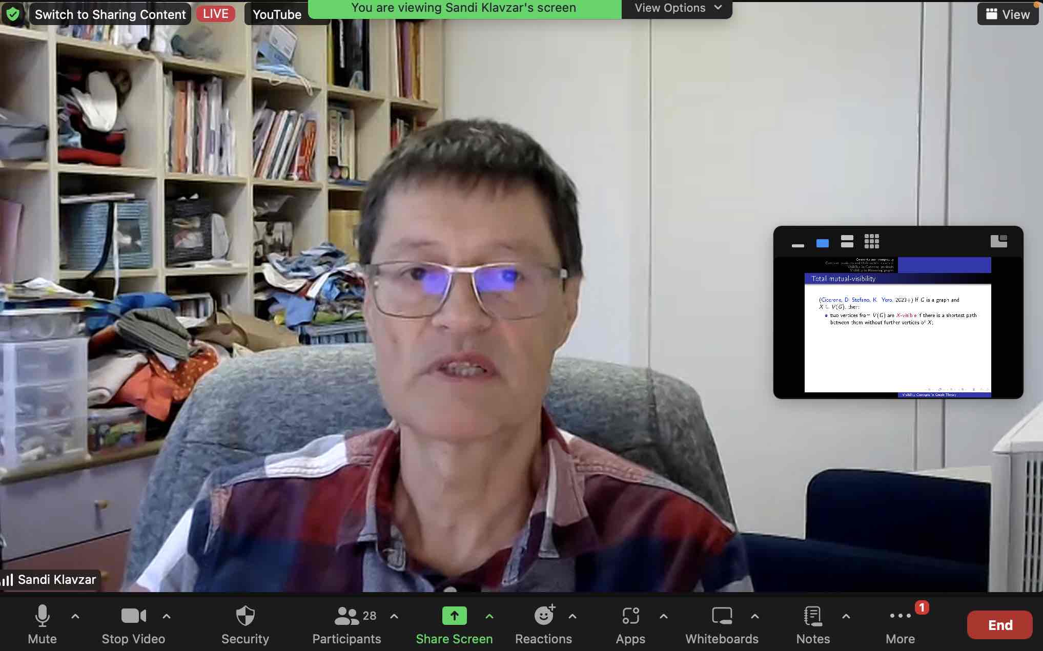 Prof. Sandi Klavzar bicara tentang konsep visibility pada Teori graf di CTS FMIPA ITB – FMIPA ITB