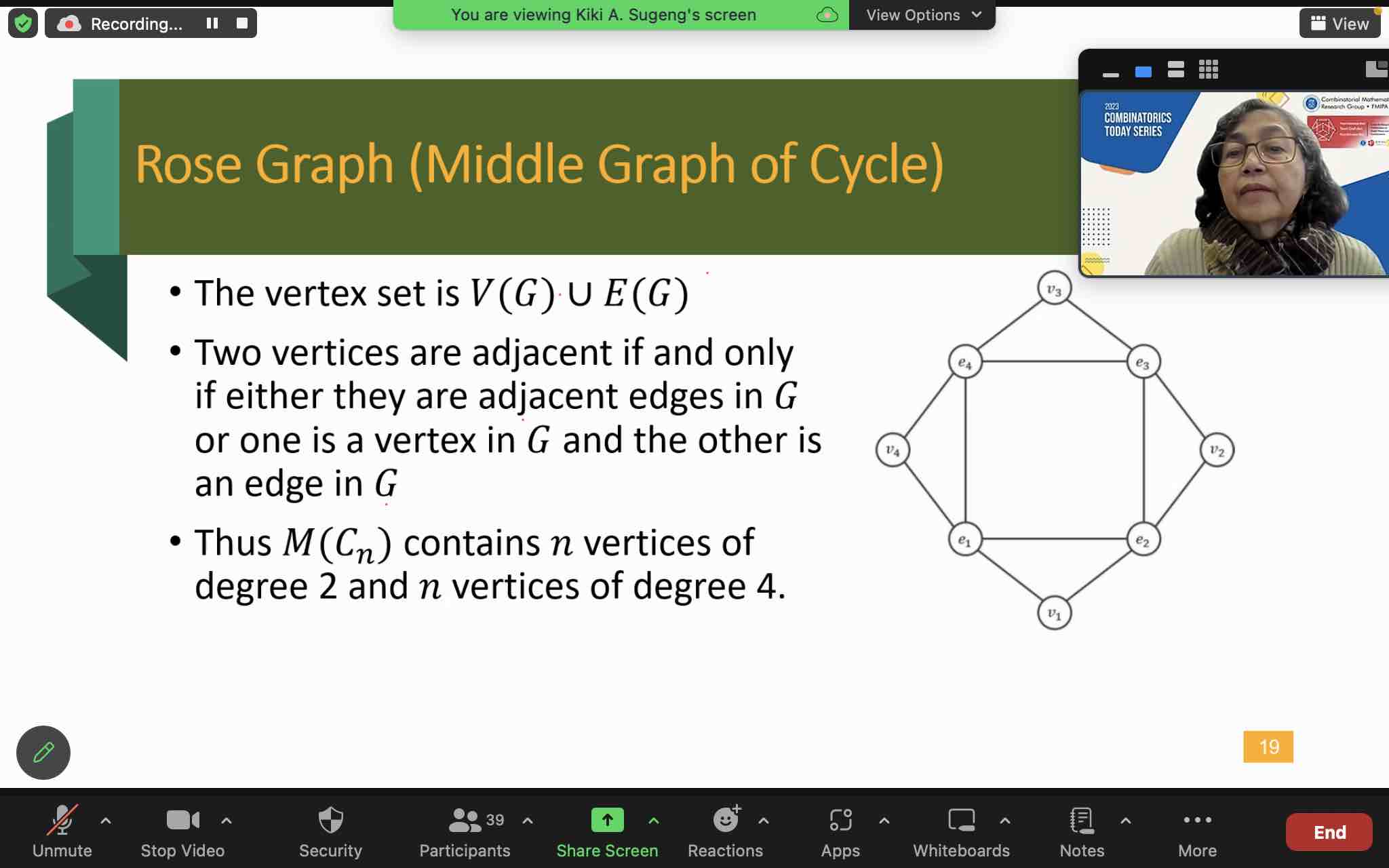 Prof. Kiki A. Sugeng (UI) memberikan Kuliah Tamu di CTS FMIPA ITB ...