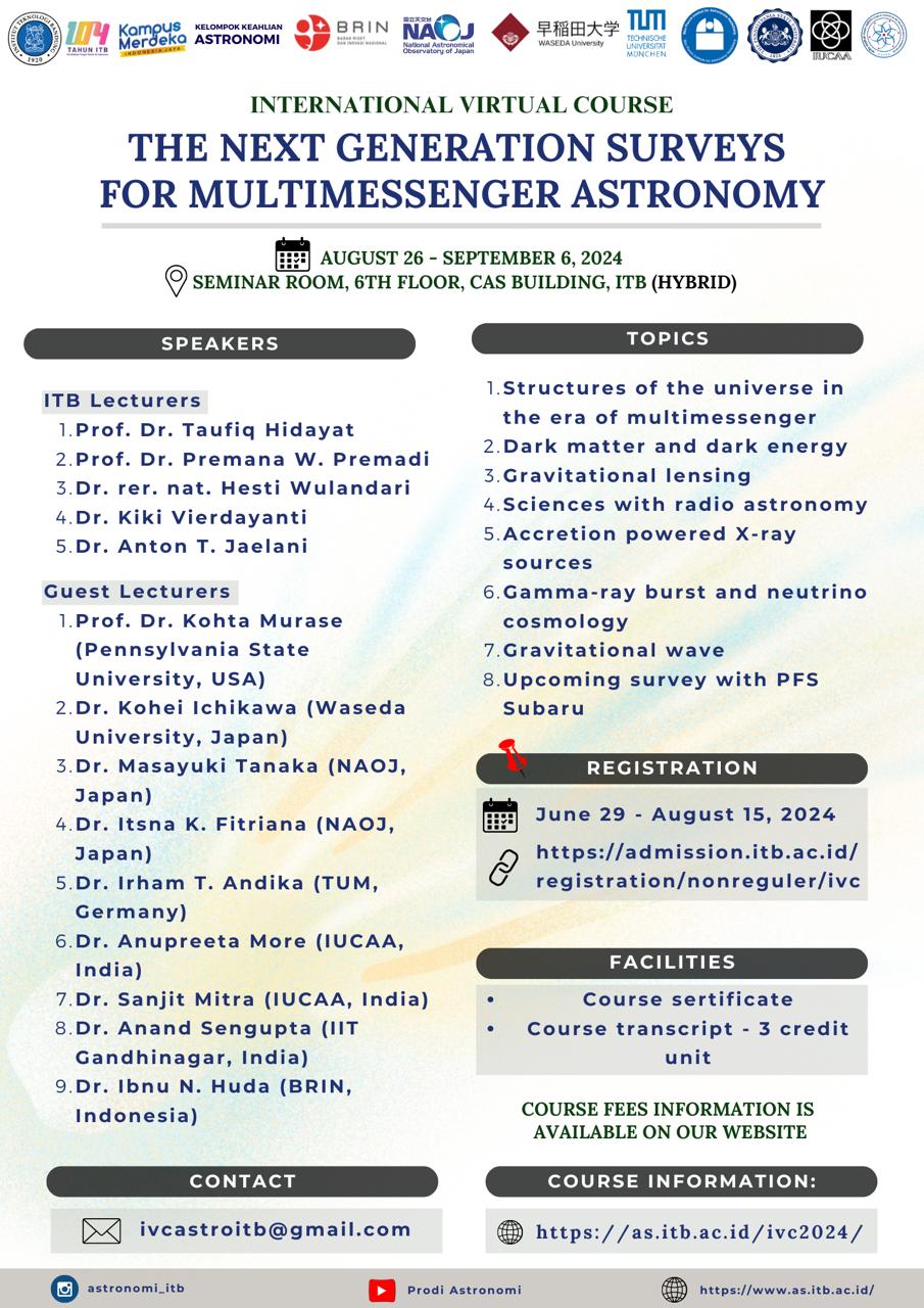International Virtual Course : The Next Generation Surveys for Multimessenger Astronomy – FMIPA ITB
