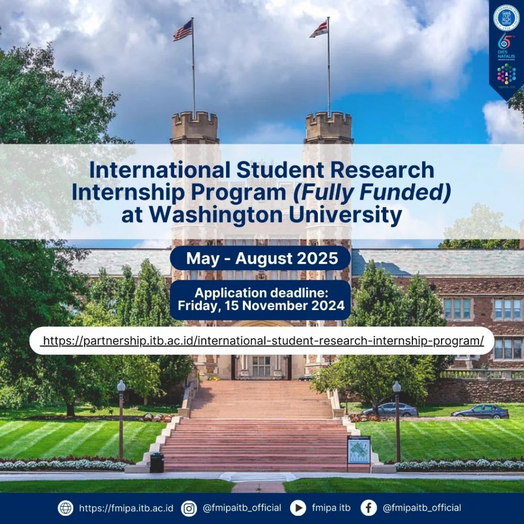 International Student Research Internship Program (Fully Funded) at Washington University ...