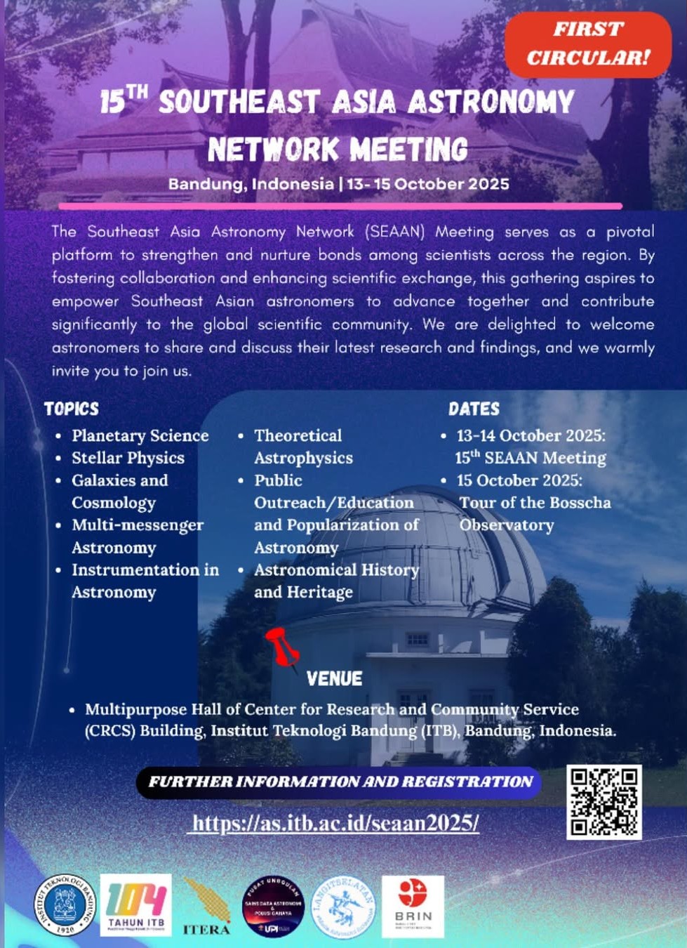 The 15th Southeast Asia Astronomy Network Meeting (SEAAN 2025) – FMIPA ITB